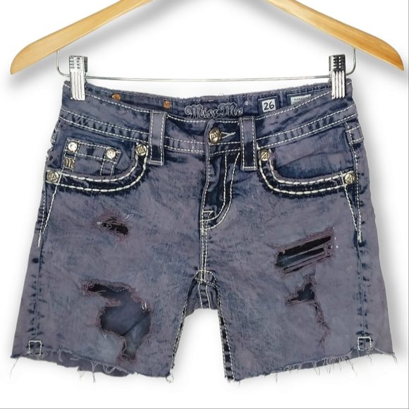 Miss Me | Shorts | Miss Me Mid Shorts Size 26 Flap Pockets Distressed ...